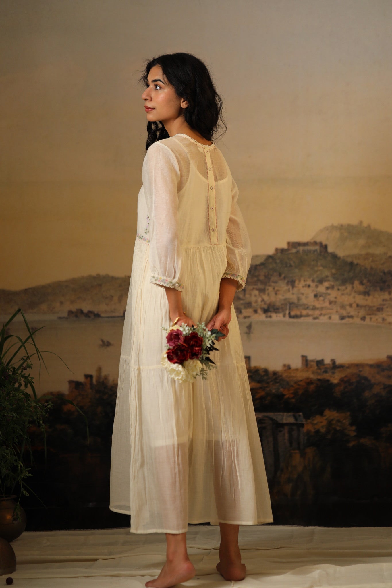 Ivory moss tiered dress – TATWA